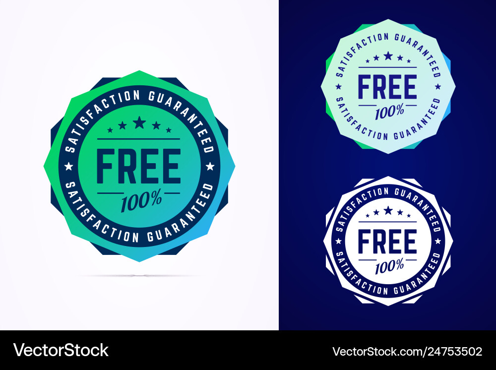 Round free sticker tag button badge Royalty Free Vector