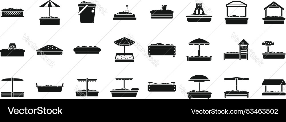 Sandbox icons set children Royalty Free Vector Image