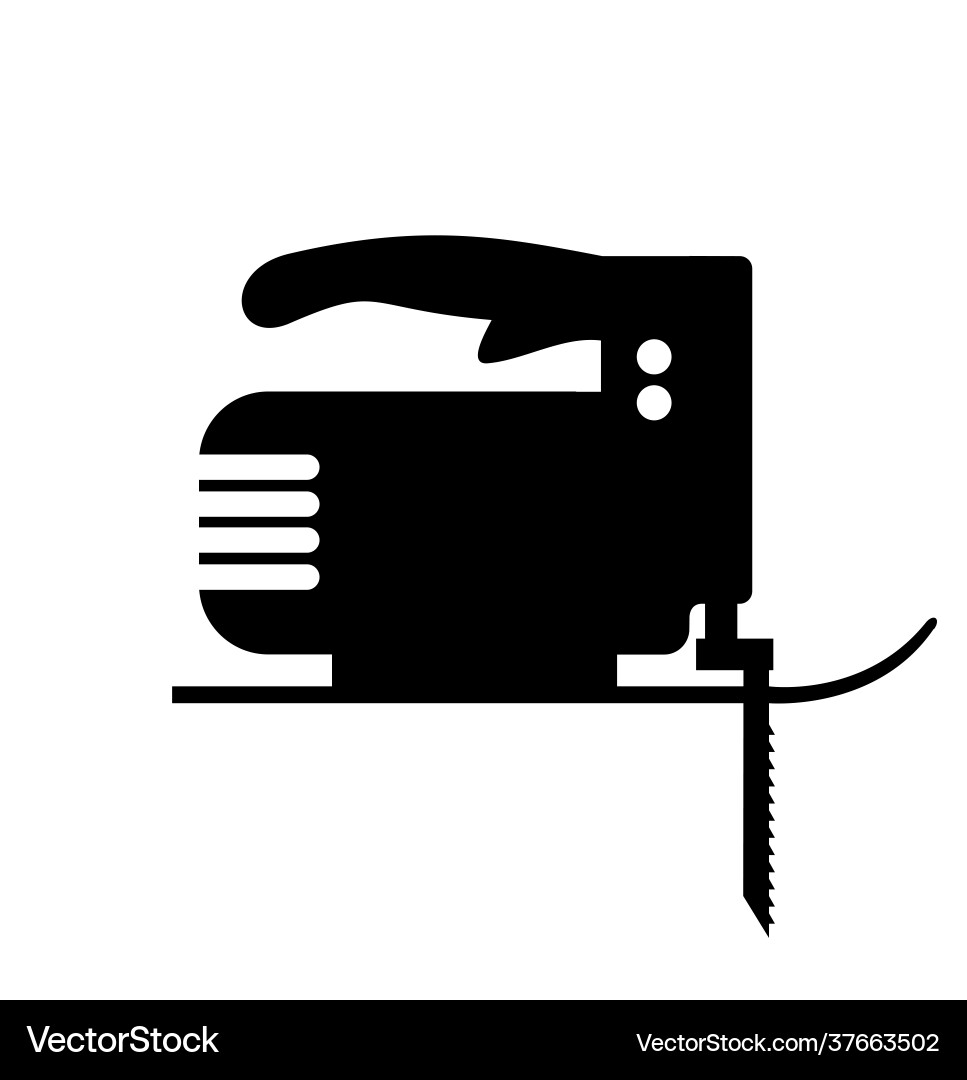 Silhouette jigsaw tool drawing plan layout Vector Image