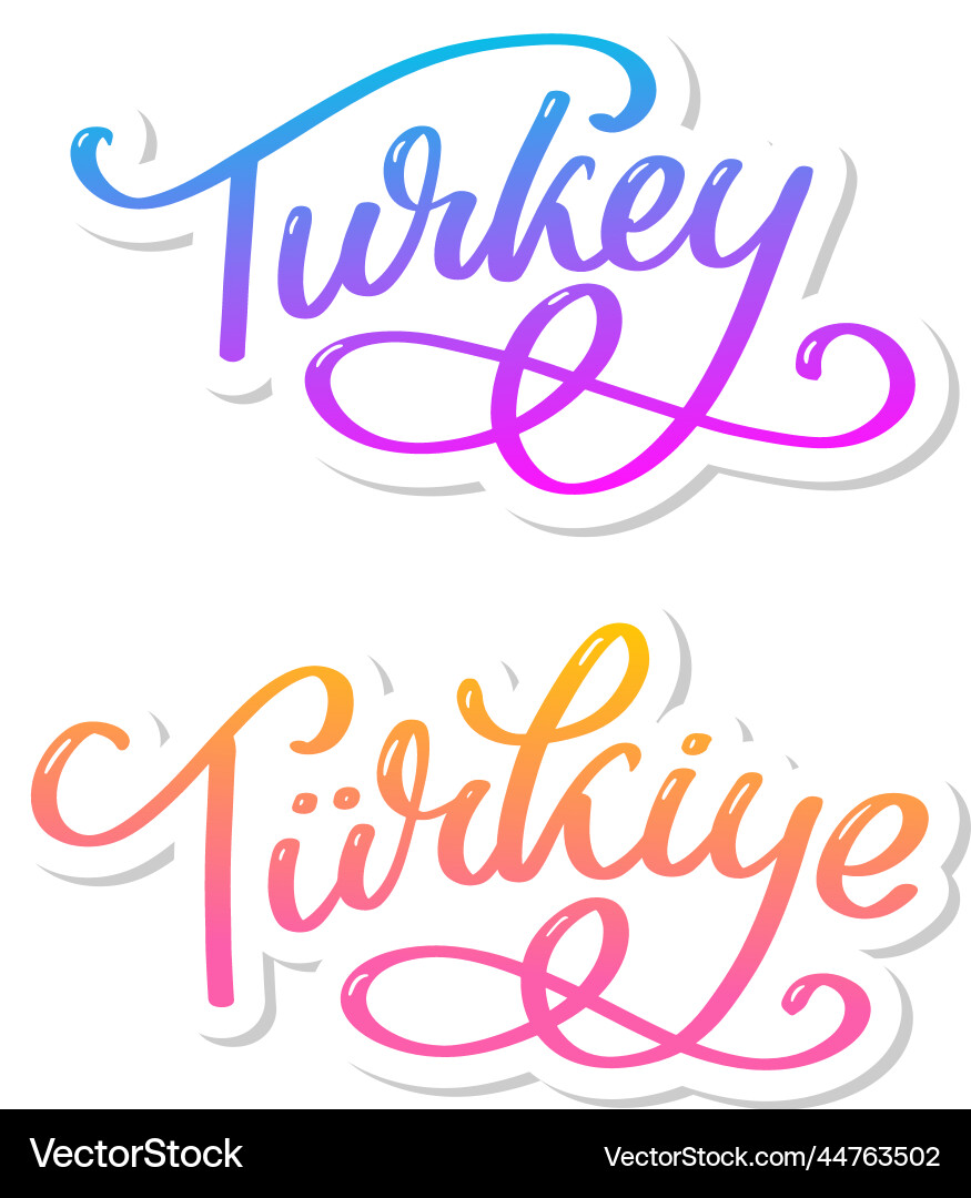 Text in the turkish turkey lettering handwritten Vector Image