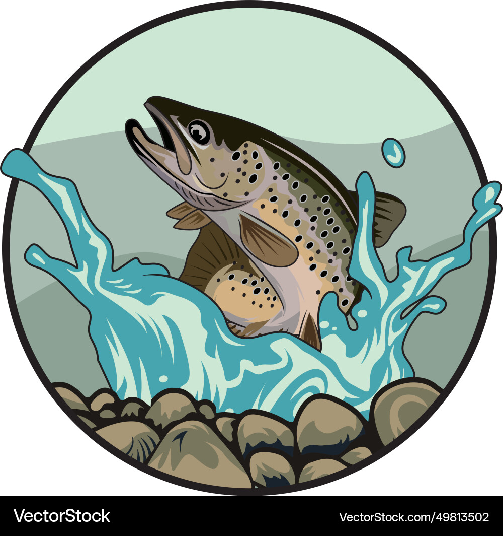 Trout fishing logo image Royalty Free Vector Image