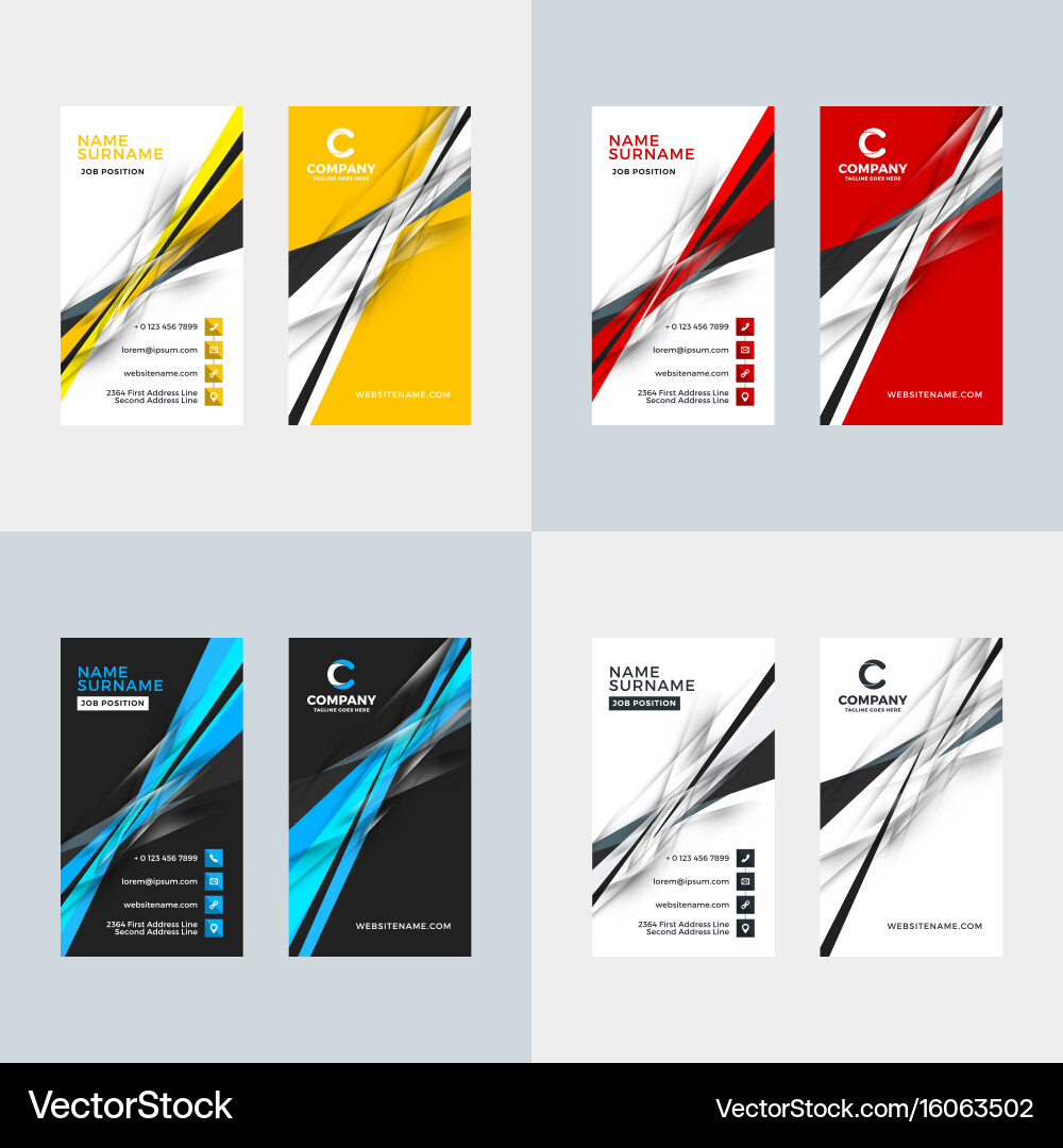 Vertical business card template flat style Vector Image
