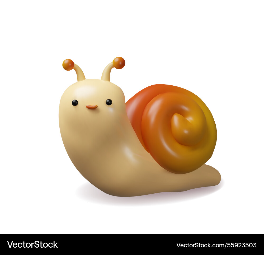 3d snail animal Royalty Free Vector Image - VectorStock