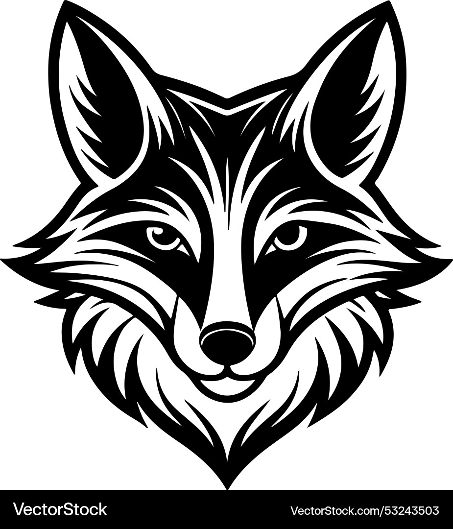 A fox head Royalty Free Vector Image - VectorStock