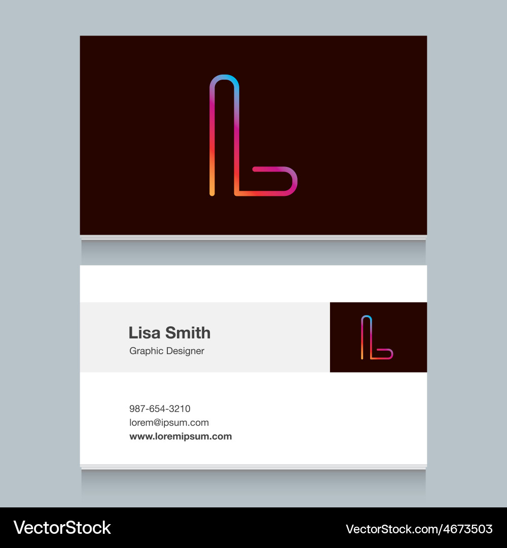 Business card letter l Royalty Free Vector Image