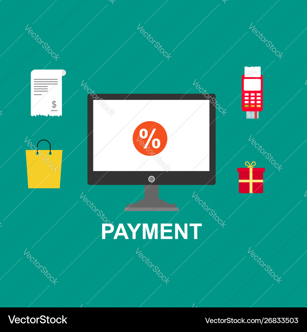 Concept online and mobile payments for web page Vector Image