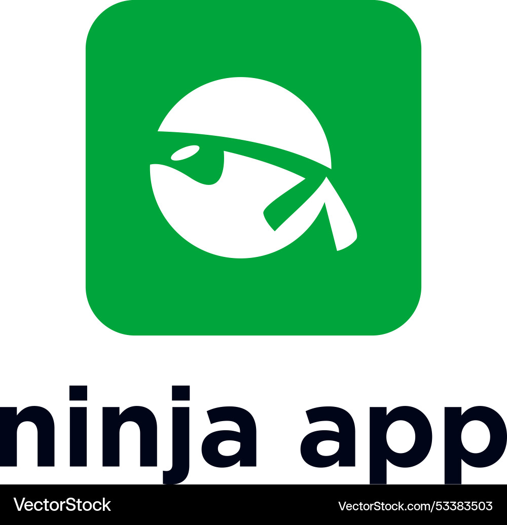 Creative ninja app icon logo design concept Vector Image