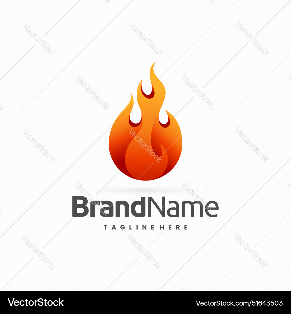 Droplet fire burn logo design Royalty Free Vector Image