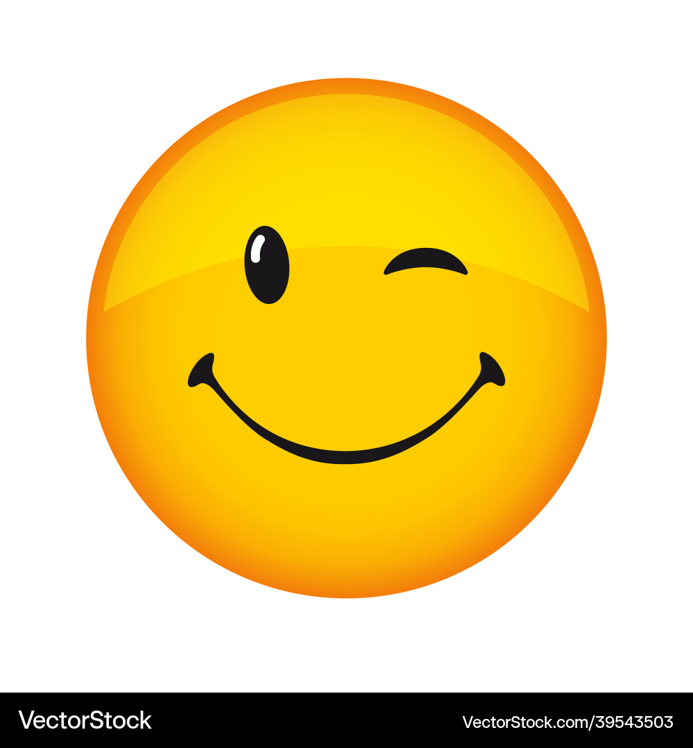 Happy wink banner creative concept Royalty Free Vector Image