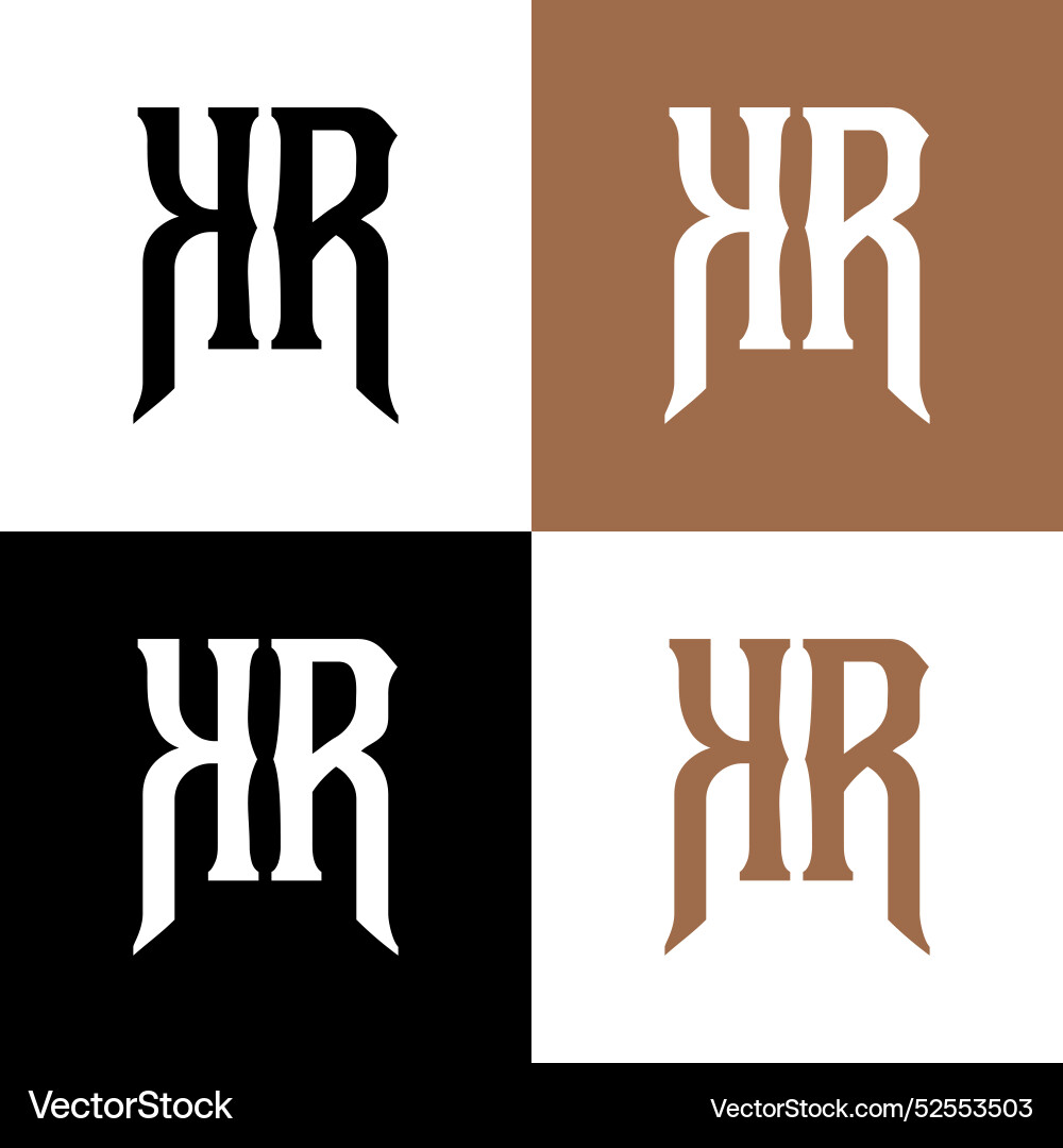 Letter h r icon logo design Royalty Free Vector Image