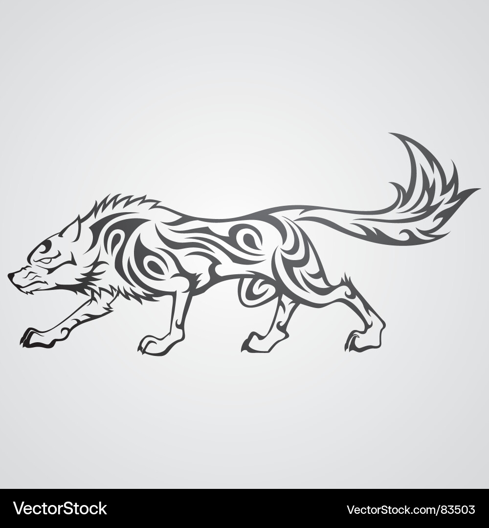 Wolf tattoo Royalty Free Vector Image - VectorStock