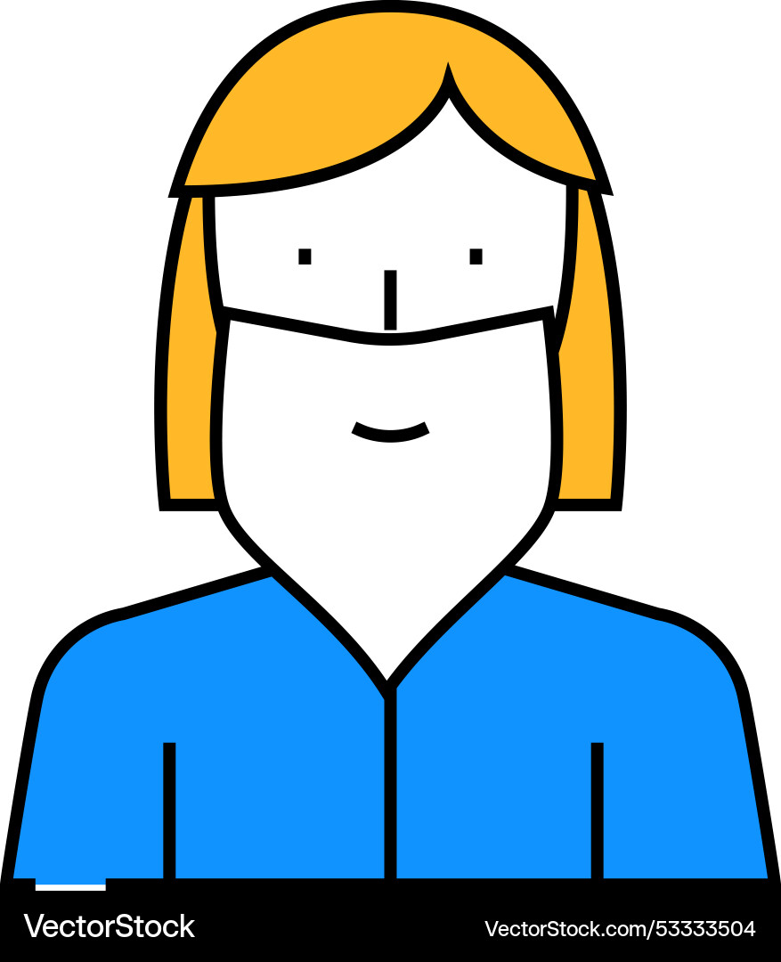 Bearded madam icon color Royalty Free Vector Image