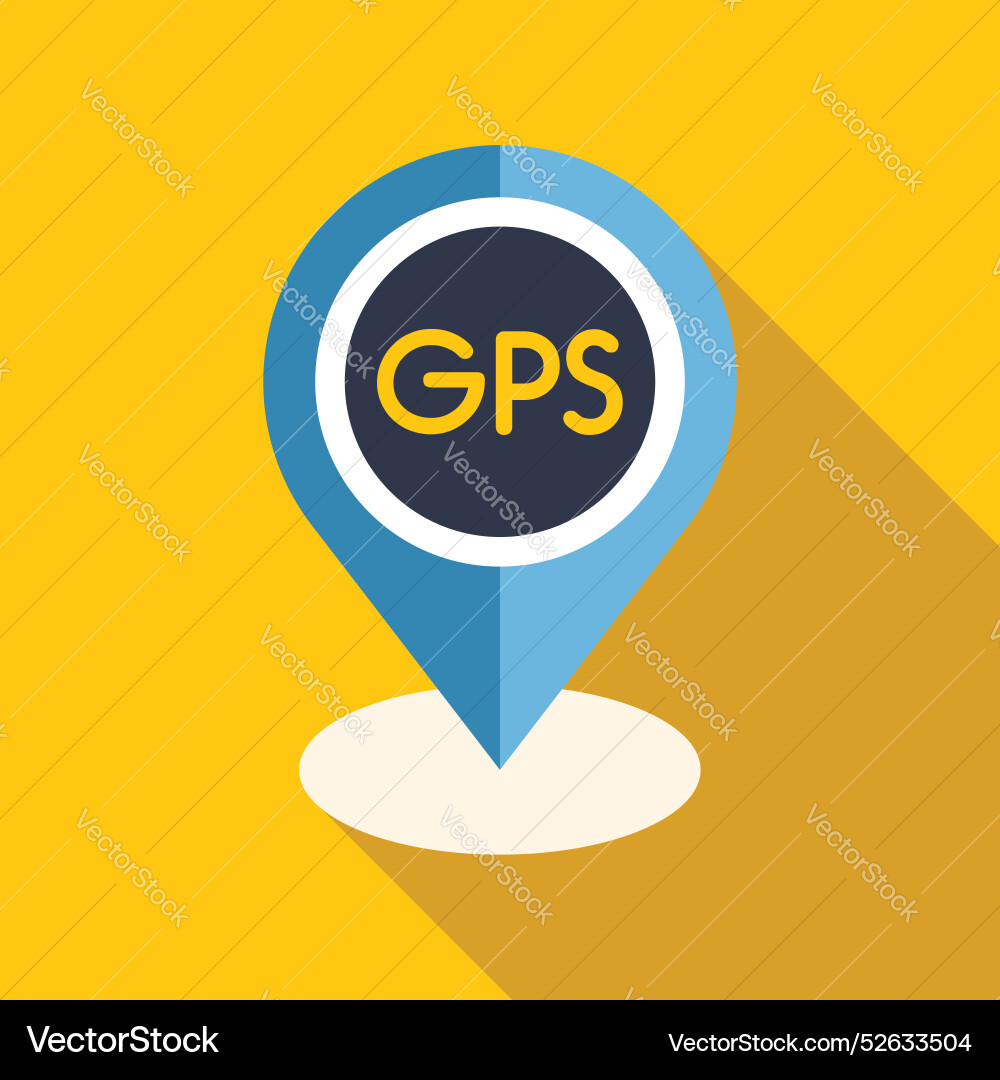 Blue gps pin pointing the location on a digital Vector Image