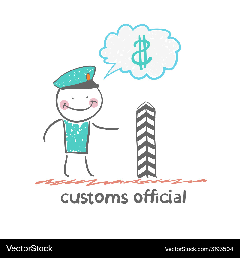 Customs Officer at Airport Royalty Free Vector Image