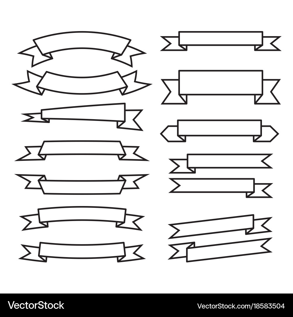 Decorative Ribbon & Banner Set Royalty Free Vector Image