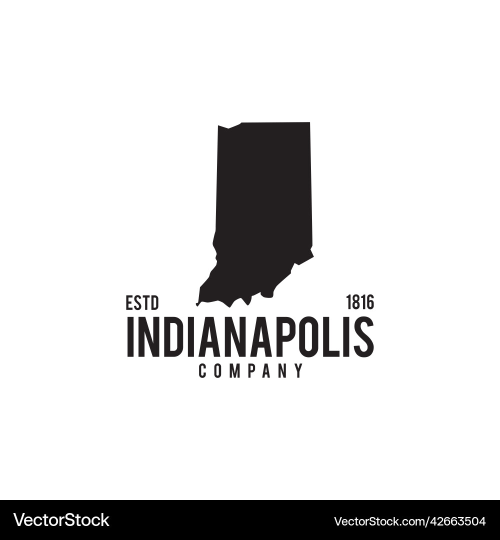 Indianapolis state map outline logo design Vector Image