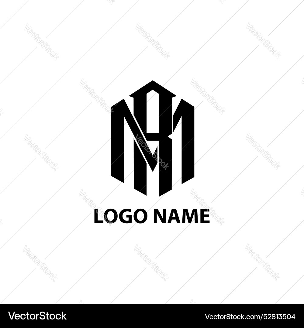 Initial mr rm modern logo design Royalty Free Vector Image