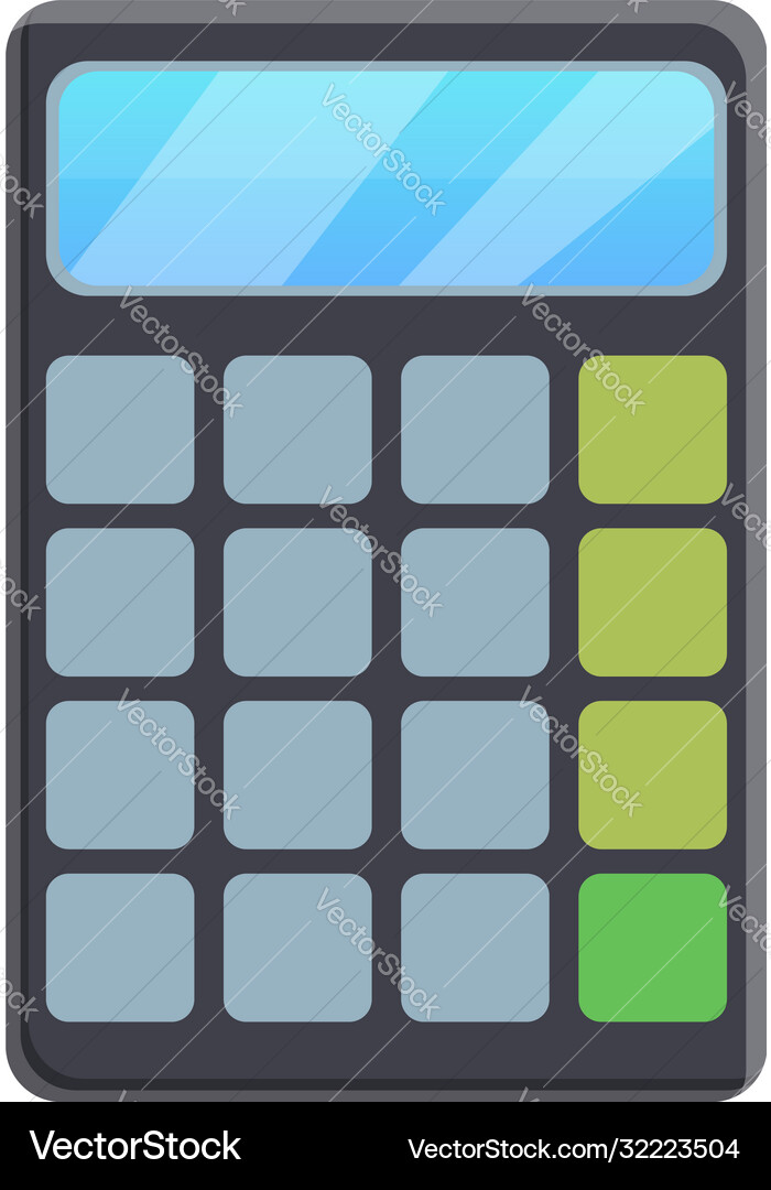 Lesson calculator icon cartoon style Royalty Free Vector