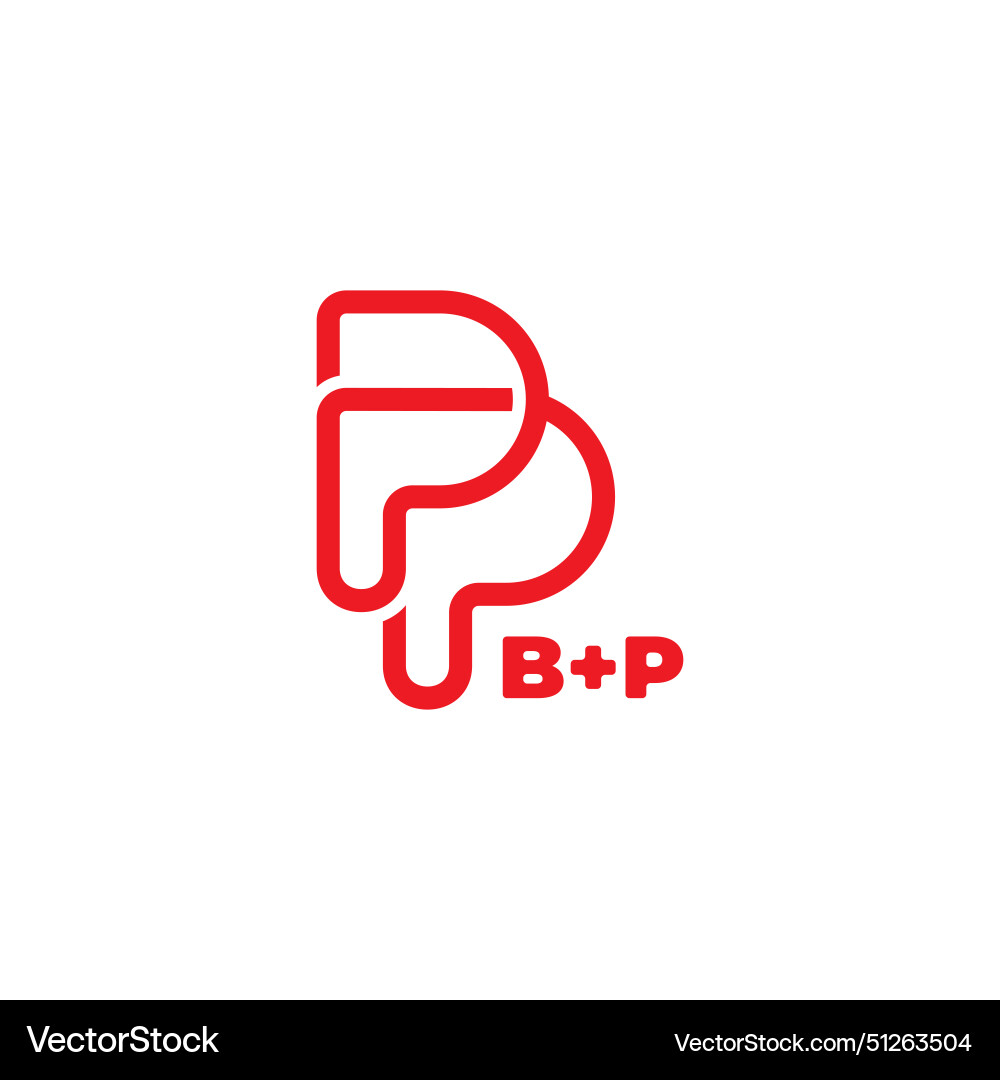 Letter bp circles infinity line simple logo Vector Image