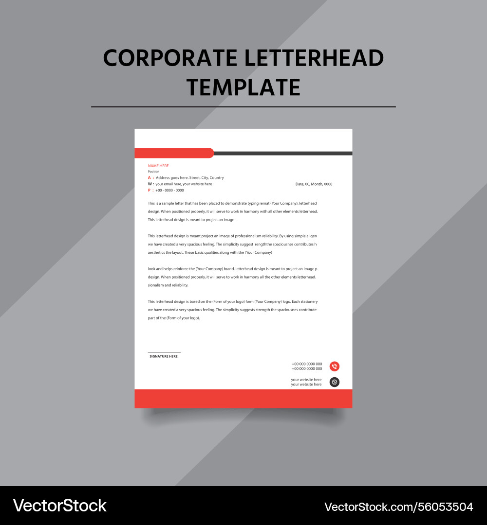 Simple and clean modern letterhead design Vector Image