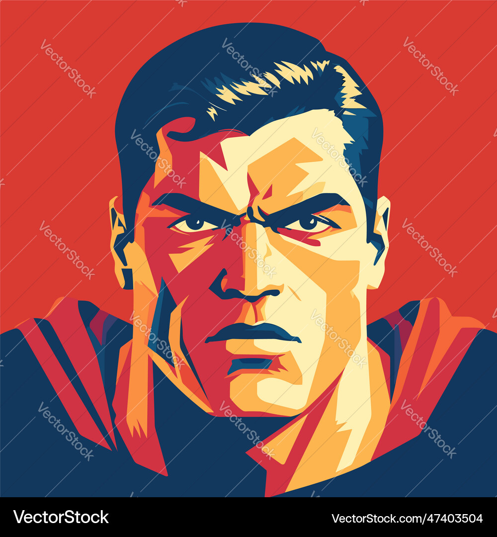 Superhero superman simple face Royalty Free Vector Image