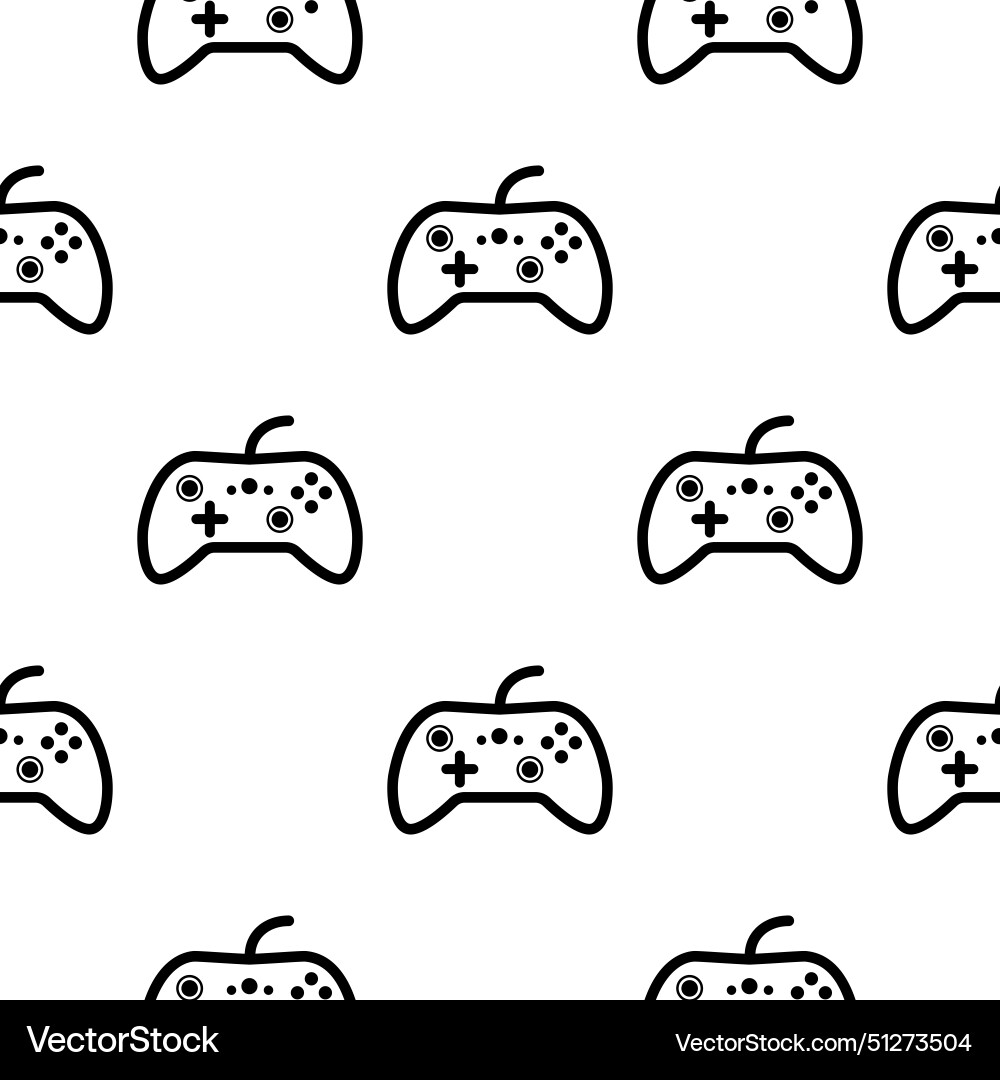 Video game control joystick flat seamless Vector Image