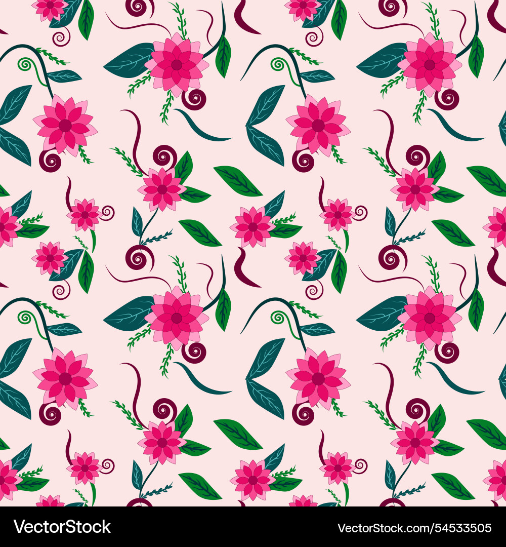 Beautiful seamless floral textile design pattern Vector Image