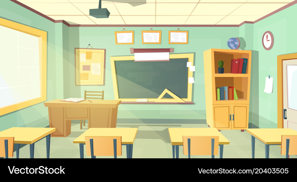 Cartoon of school classroom Royalty Free Vector Image