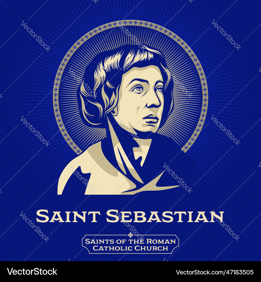 Catholic saint sebastian Royalty Free Vector Image