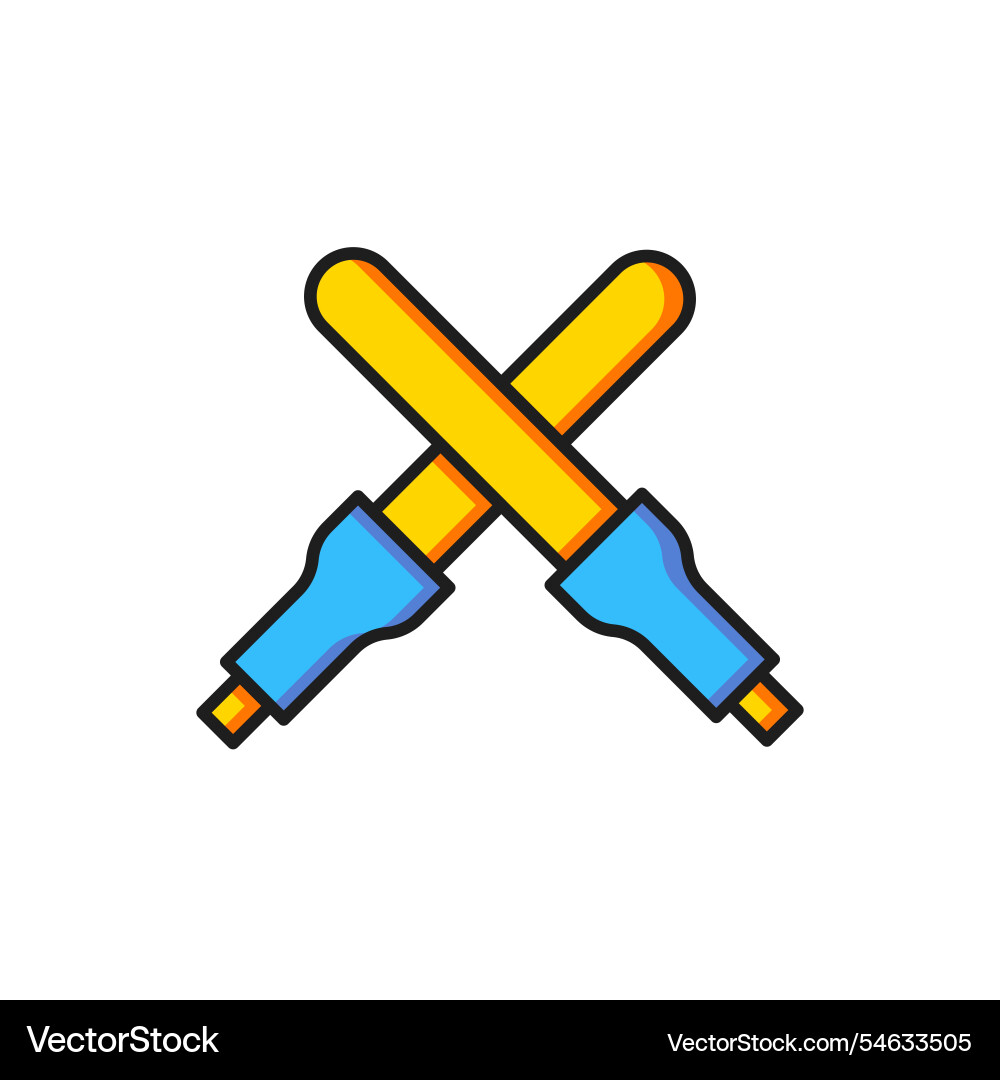 Color marshalling wands for the aircraft icon Vector Image