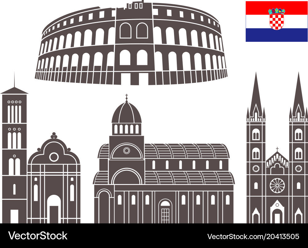 Croatian Cityscapes Royalty Free Vector Image - VectorStock