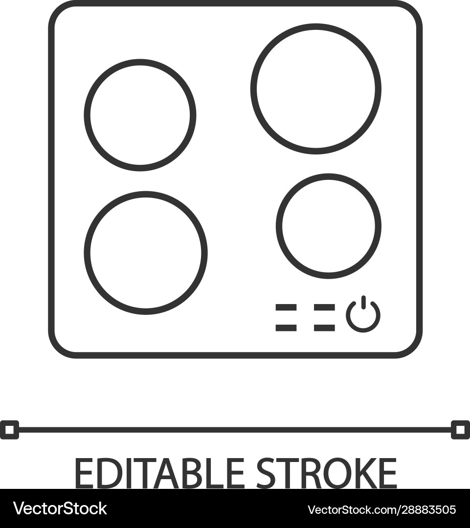 Electric induction hob linear icon Royalty Free Vector Image