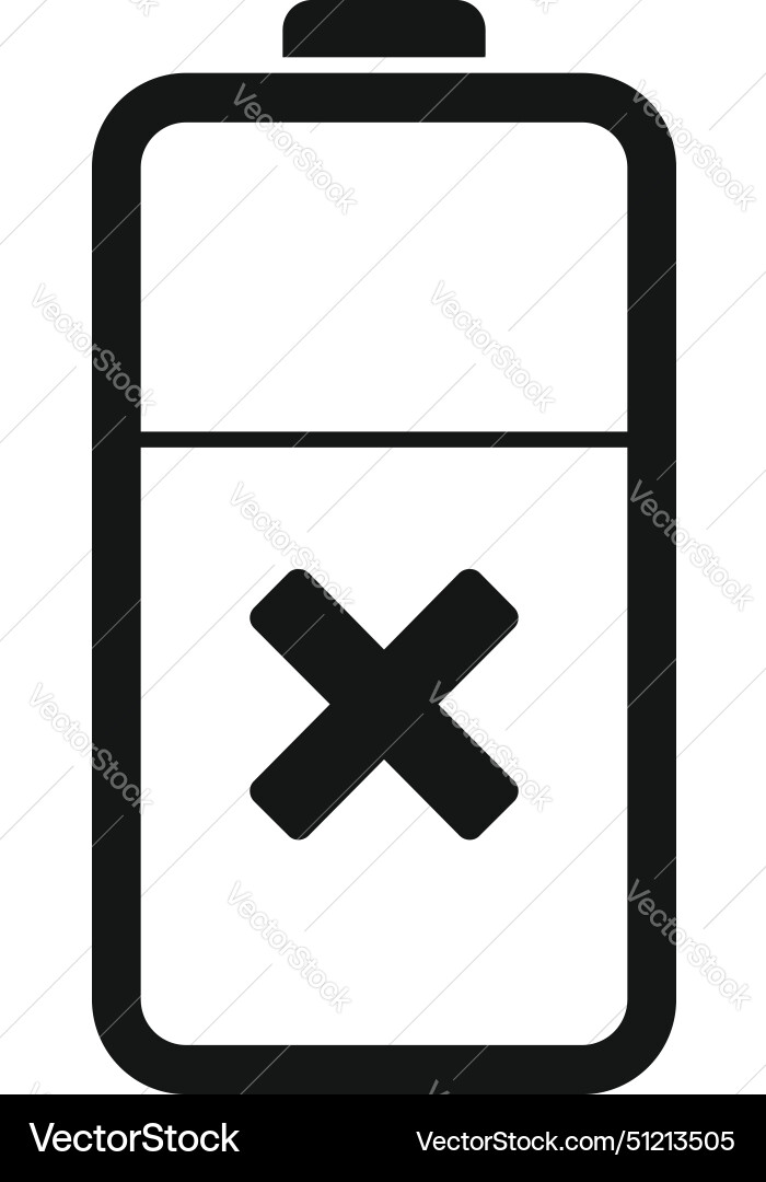 Half battery dont charging icon simple Royalty Free Vector