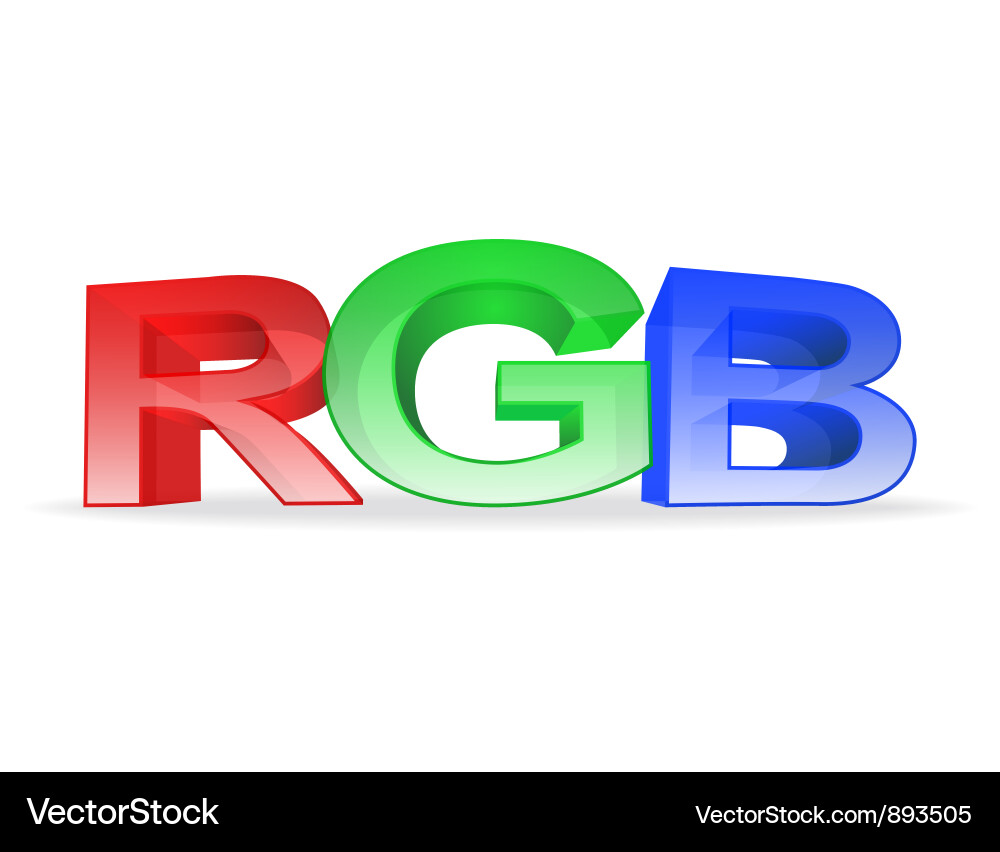 Letters rgb on white background Royalty Free Vector Image