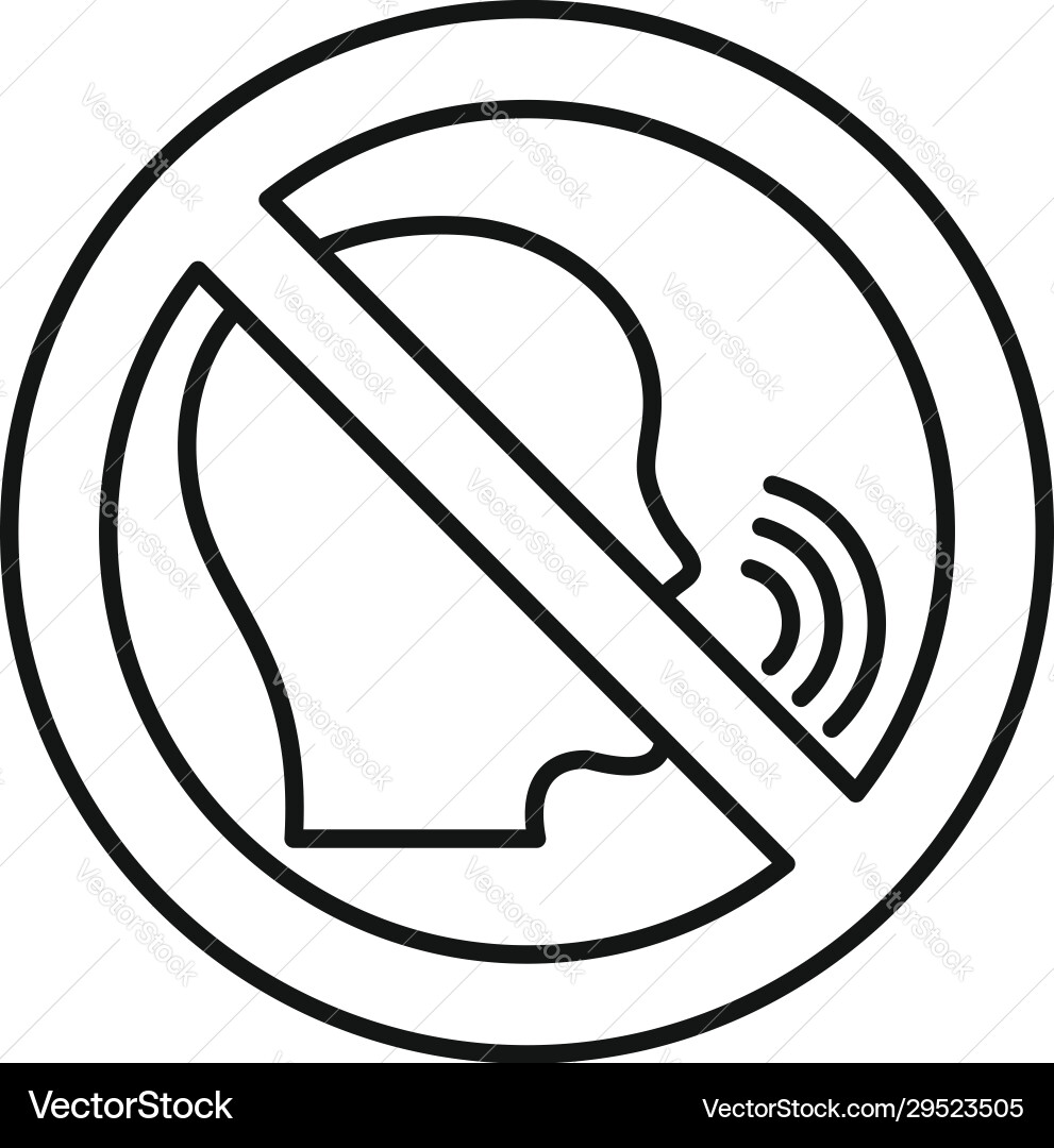 No speaking icon outline style Royalty Free Vector Image