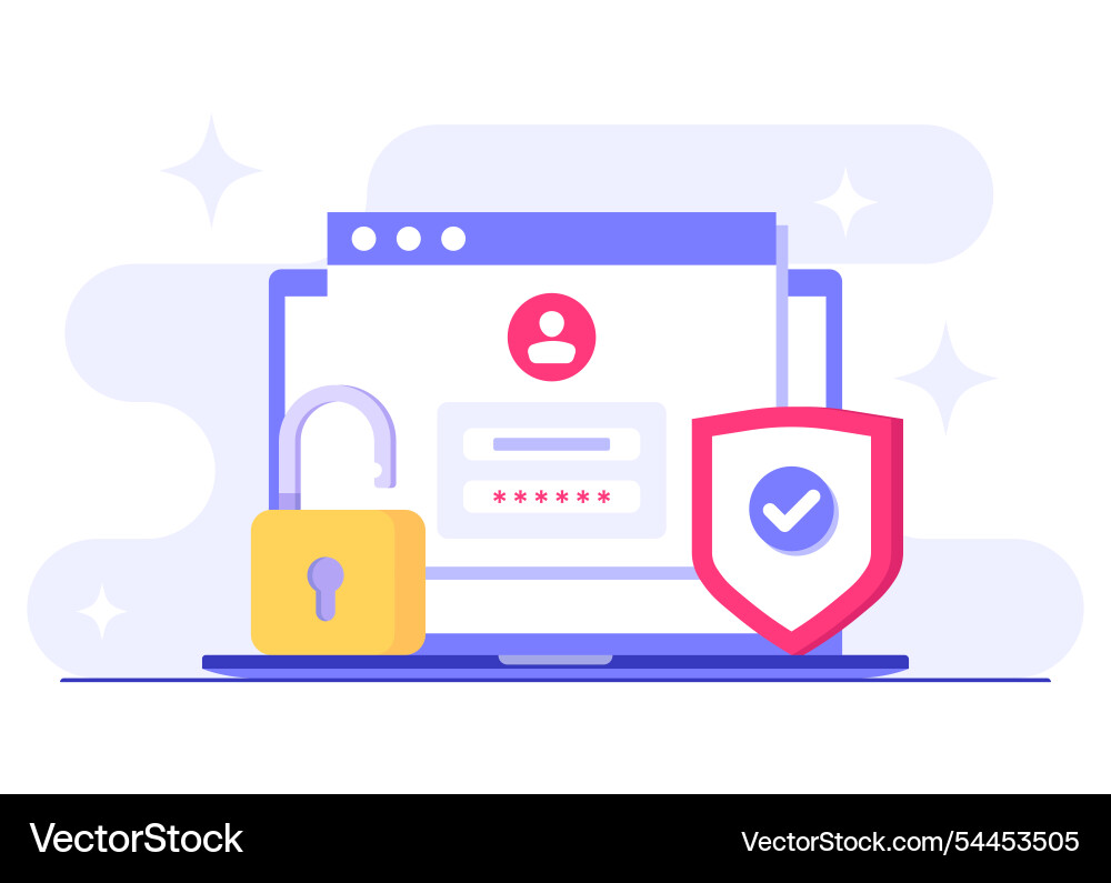 Password secure access data protection cyber Vector Image