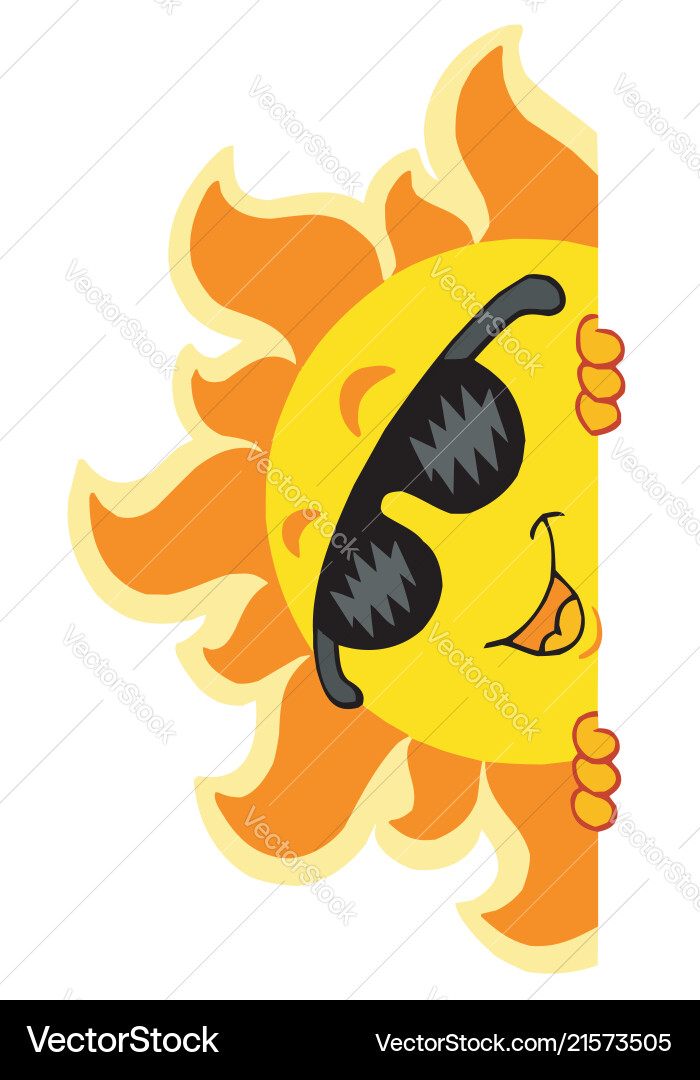 Sneaky Sun with Shades Royalty Free Vector Image