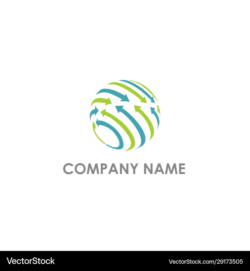 Sphere arrow globe technology logo Royalty Free Vector Image