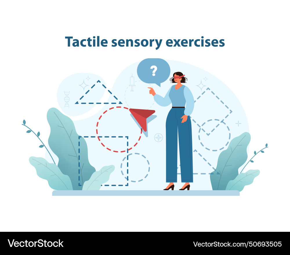 Tactile sensory exercises engaging Royalty Free Vector Image