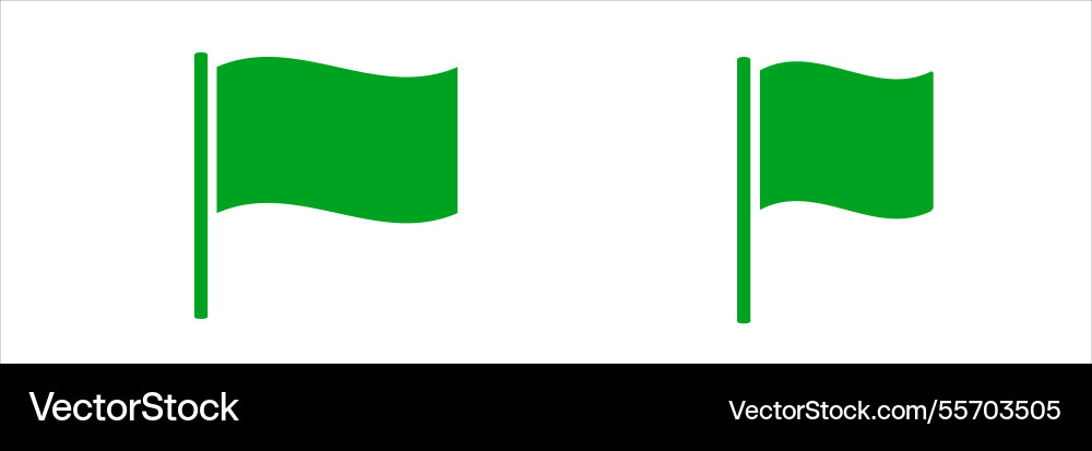 Two green flags icons on white background Vector Image