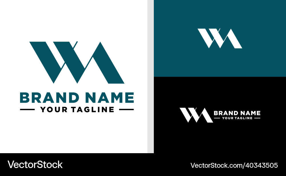 WA Monogram Logo - Elegant & Modern Royalty Free Vector