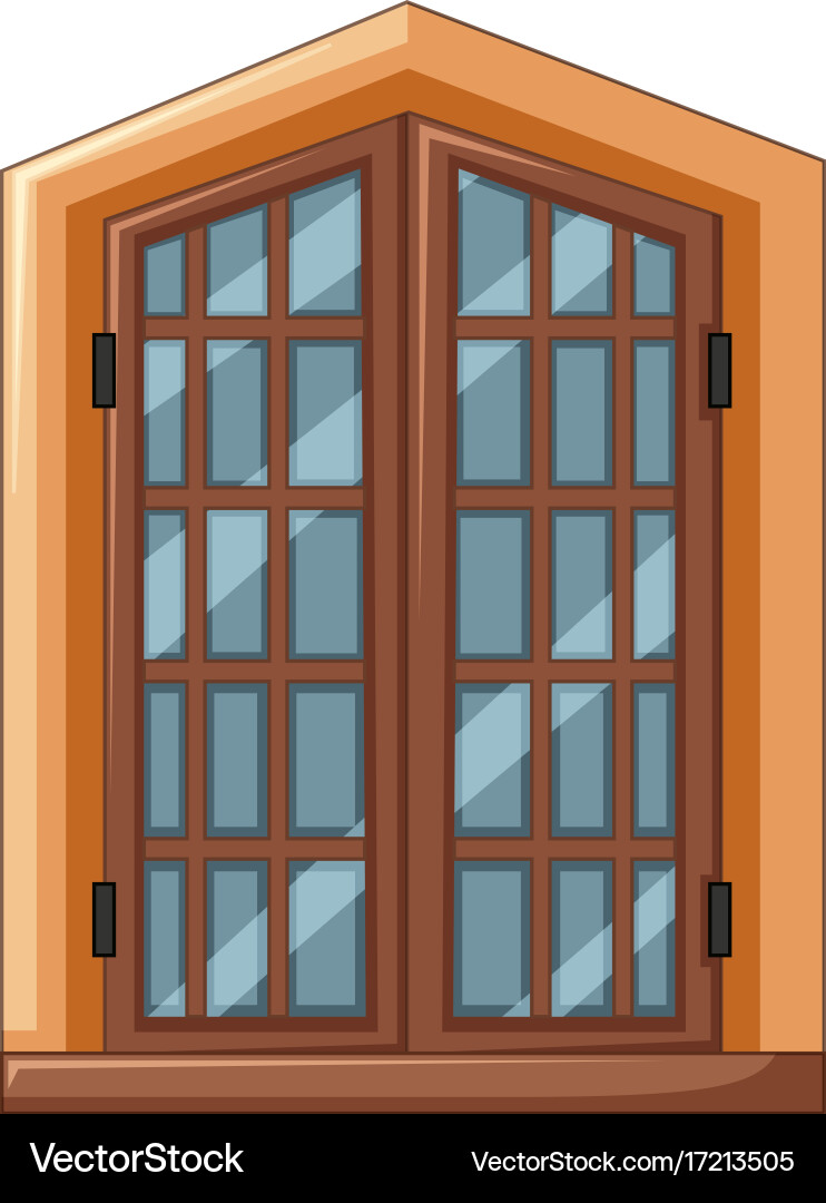 Window design with wooden frame Royalty Free Vector Image