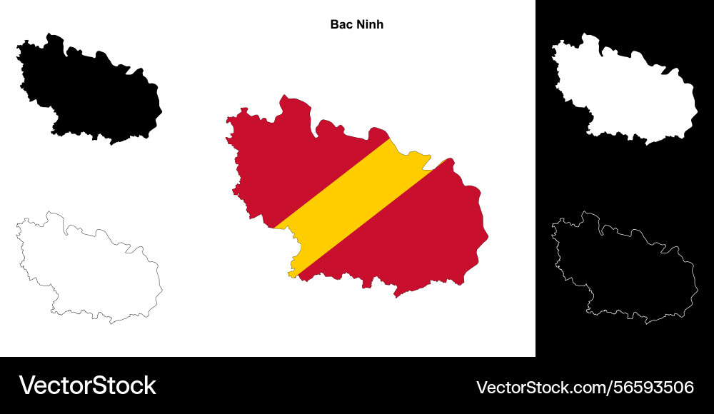 Bac ninh outline map Royalty Free Vector Image