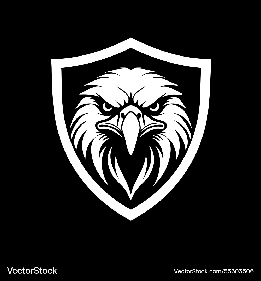 Bald eagle angry in shield Royalty Free Vector Image