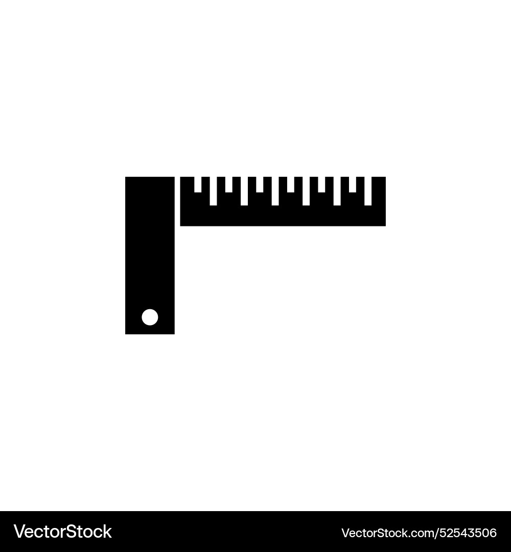 Black icon depicting a carpenters square tool Vector Image