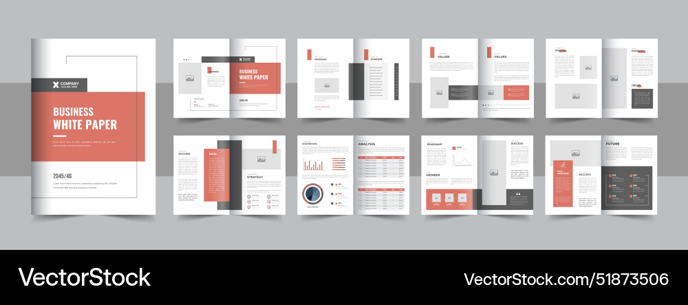 Corporate business white paper template design Vector Image
