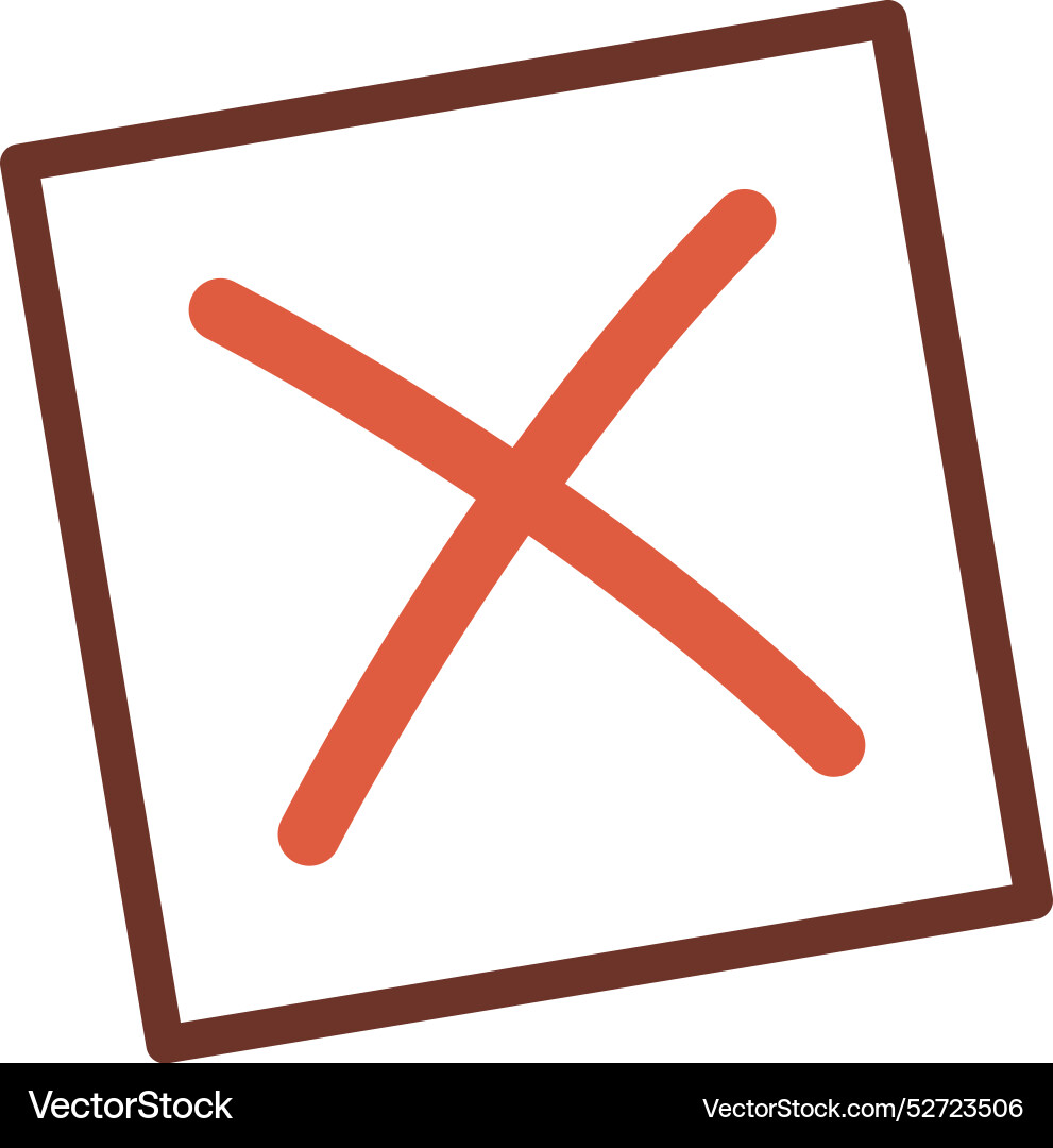 Cross box sign Royalty Free Vector Image - VectorStock