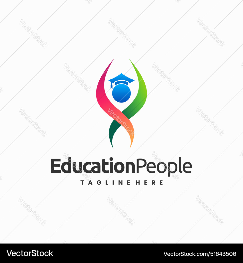 Education people logo design abstract happy Vector Image