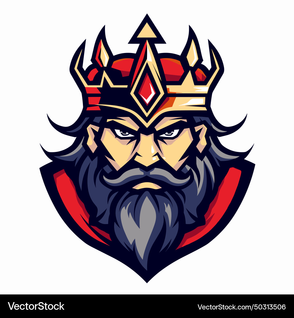 Esport logotype king icon sticker crown Royalty Free Vector