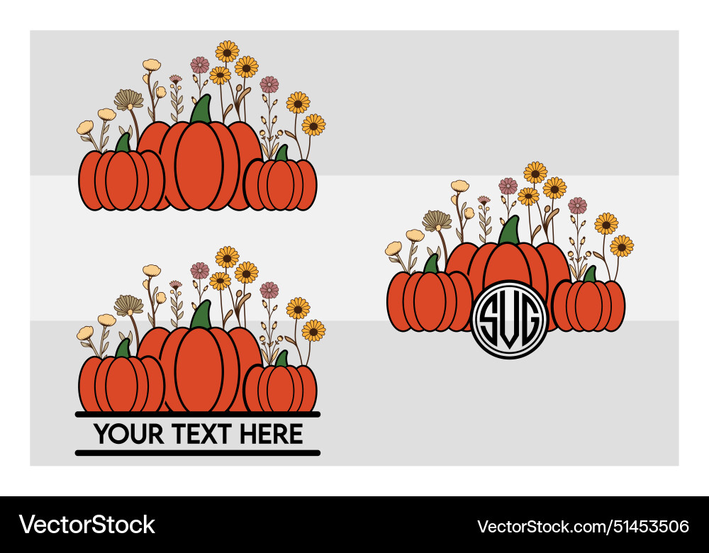 Fall pumpkin flower thanksgiving Royalty Free Vector Image